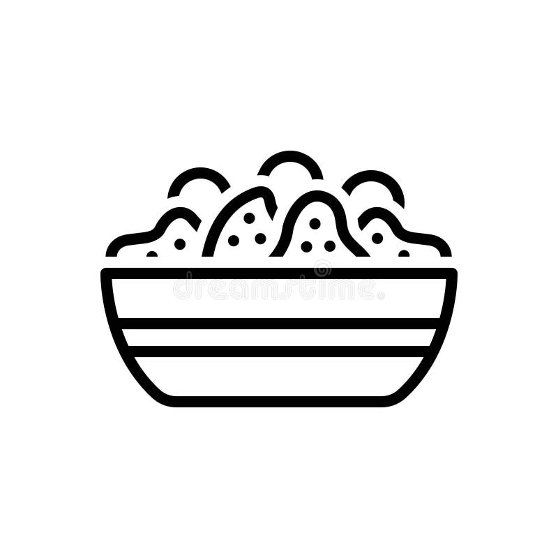 Black Line Icon for Nuggets, Chicken Bites and Meal Stock Illustration ...