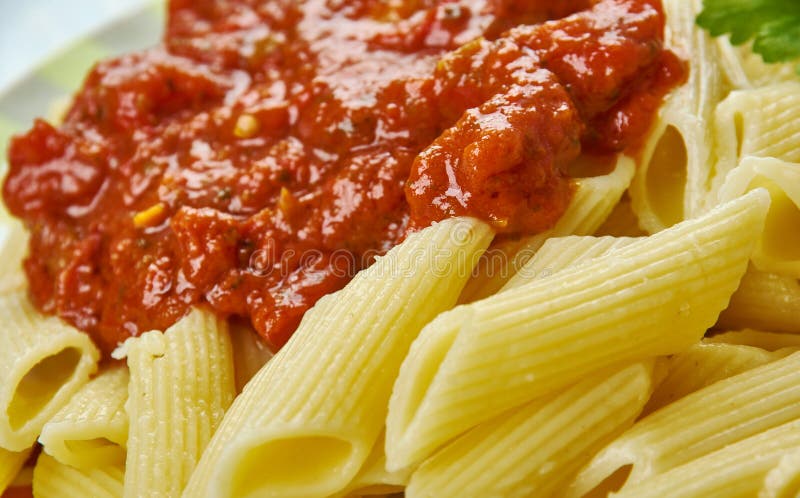 Nuggets with Pasta and Tomato Sauce Stock Image - Image of macaroni ...