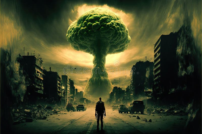 Apocalypse - Nuclear Bomb Explosion - Mushroom Cloud Illustration ...