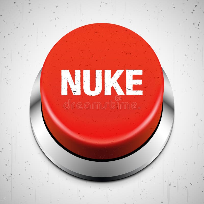 NUKE Red Button on a Grunge Concrete Background. Nuclear Bomb Launching ...