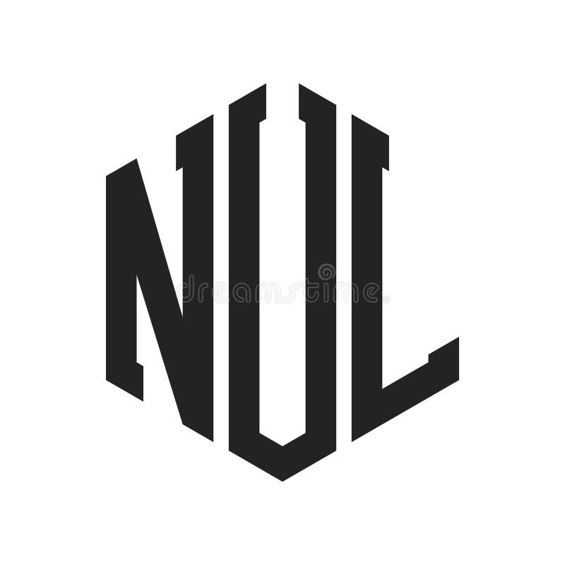 NUL Logo Design. Initial Letter NUL Monogram Logo Using Hexagon Shape ...