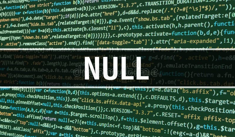 Null Concept With Random Parts Of Program Code Null With Programming Code Abstract Technology