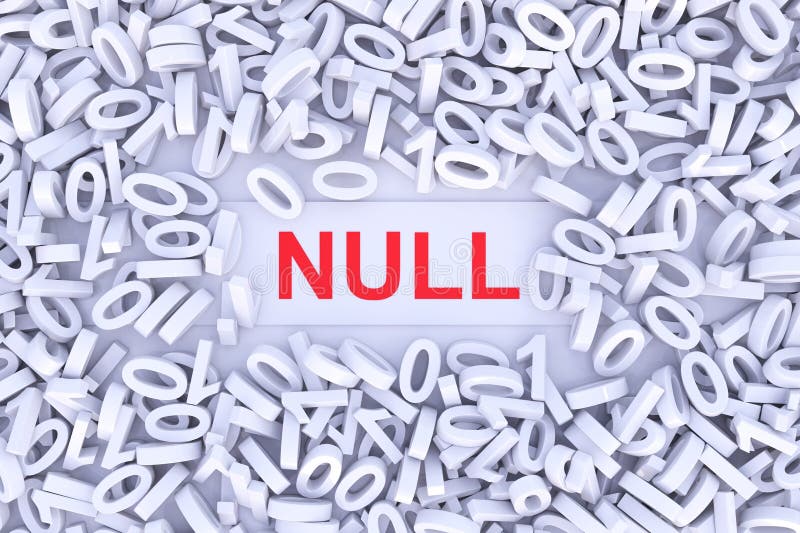 NULL Concept Scattered Binary Code 3D Stock Illustration - Illustration ...