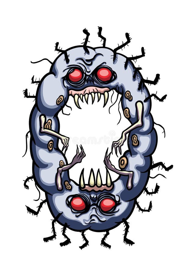 Nullmonster der Zahl stock abbildung. Illustration von fahrwerkbein ...