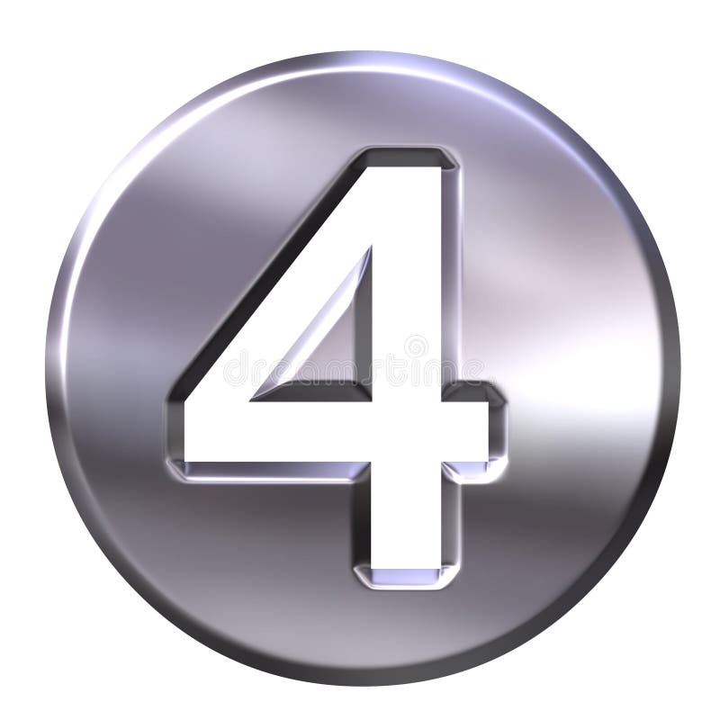 Numéro encadré 4 d'argent illustration stock. Illustration du lumineux ...