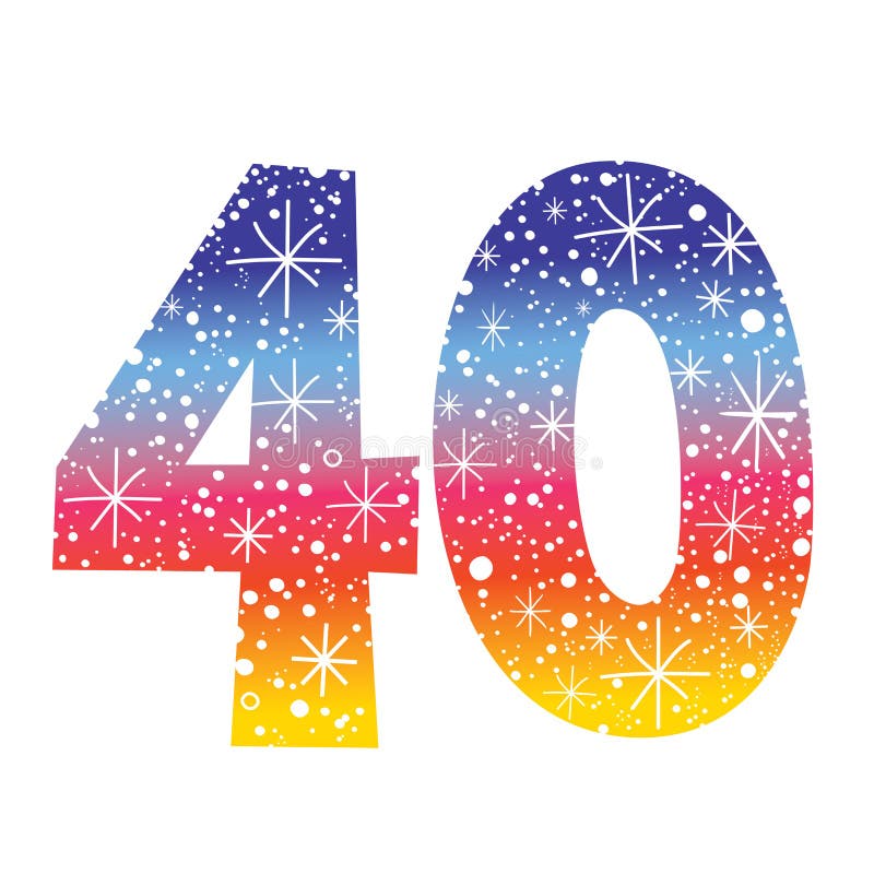 Numéro Quarante Ans 40 Ans De Conception De Célébration Éléments D'or ...