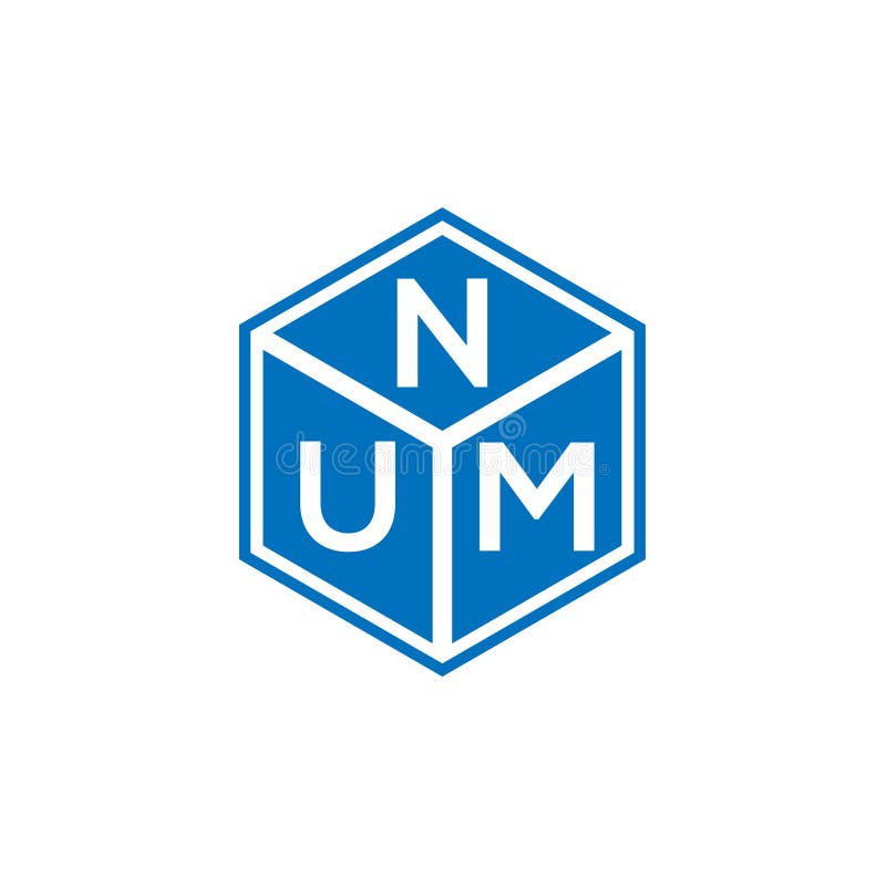 NUM Letter Logo Design on Black Background. NUM Creative Initials ...