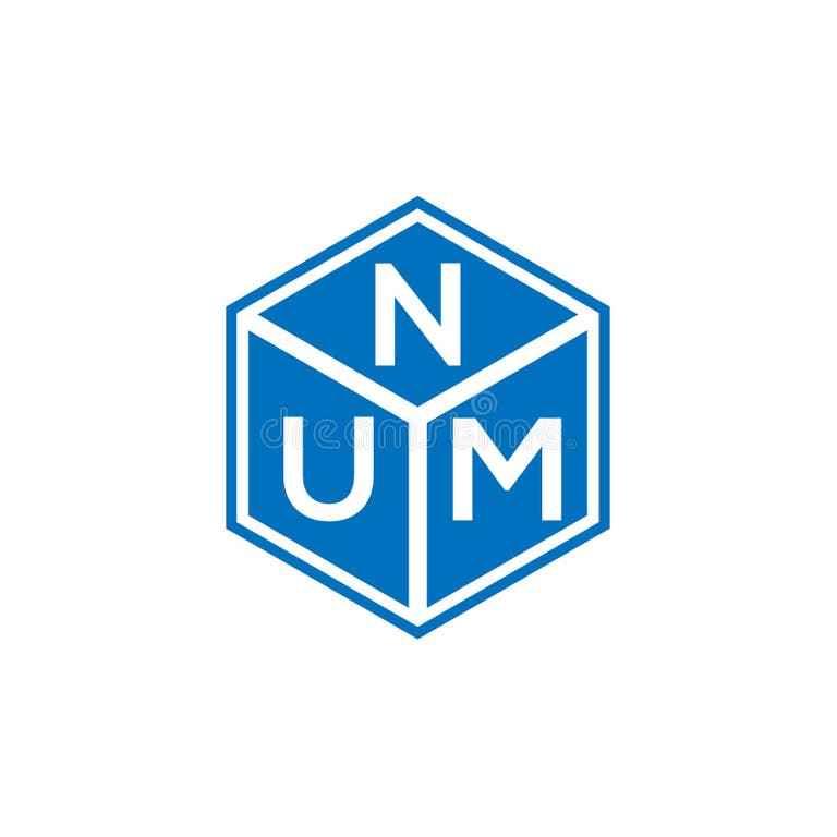 NUM Letter Logo Design on Black Background. NUM Creative Initials ...