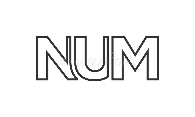 NUM Logo Design Template with Strong and Modern Bold Text. Initial ...