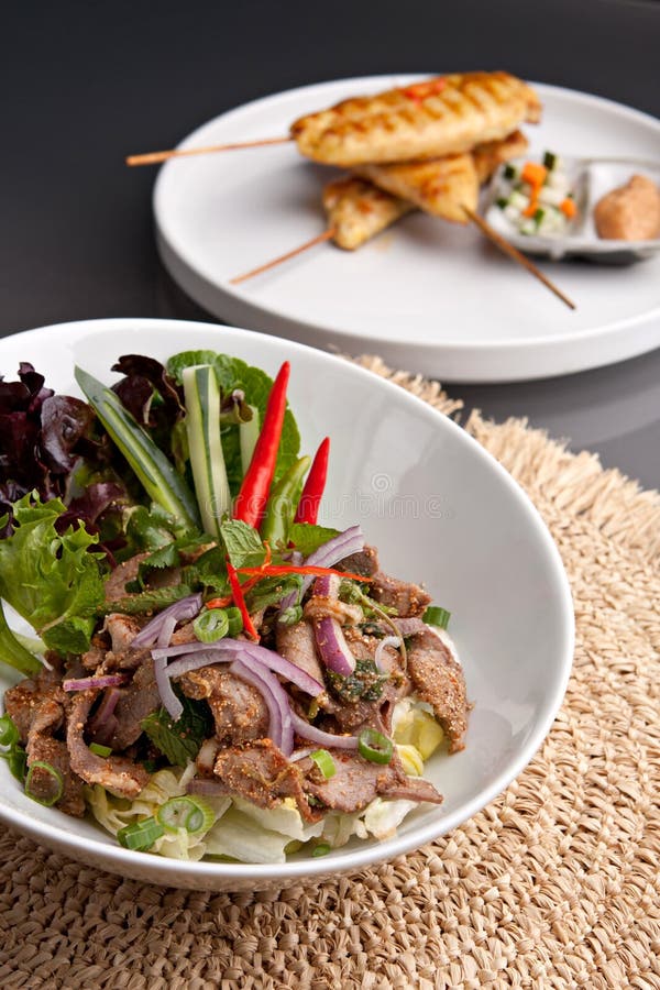 Num Tok Thai Steak Beef Salad Stock Image - Image of asian, meat: 30842645