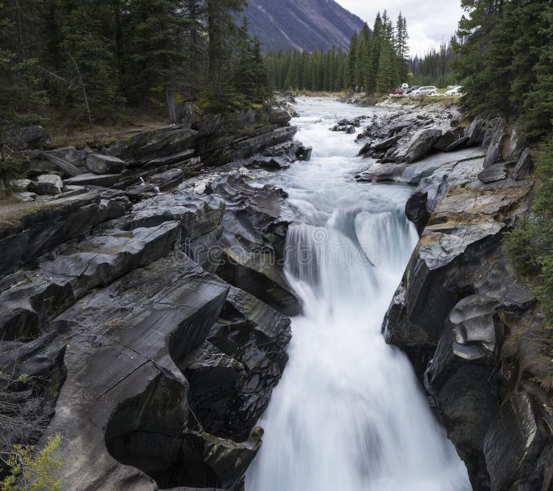 Numa Falls, Kootenay National Park Stock Photo - Image of formations ...