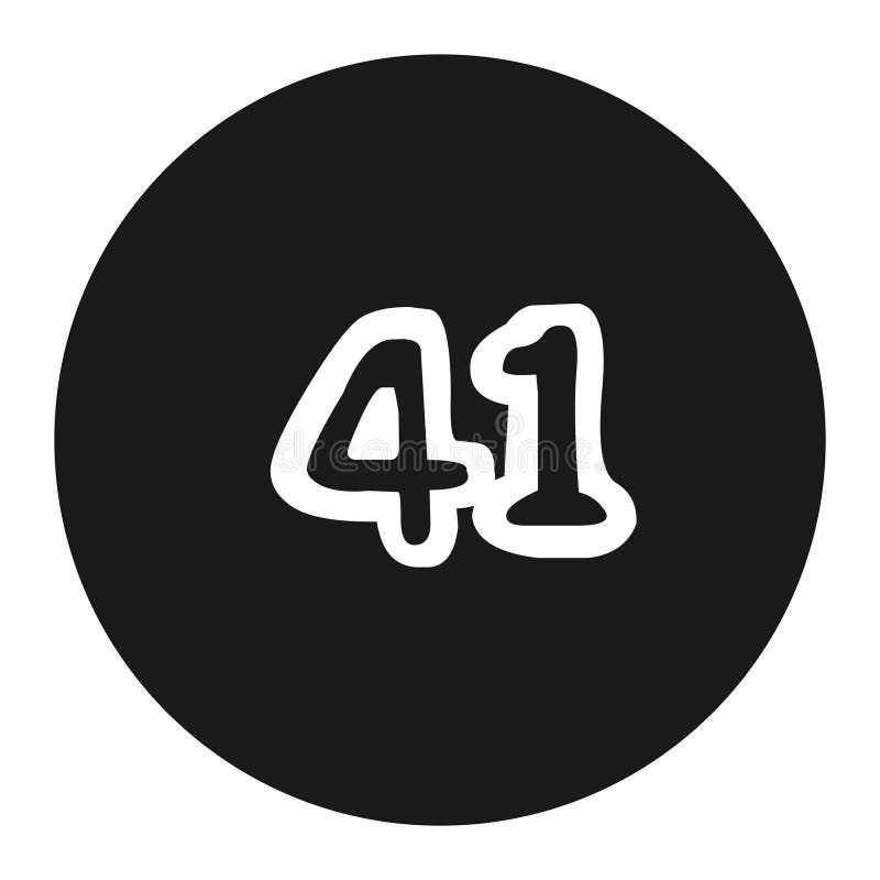 Number 41 White in Black Circle, Casual Logo Stock Illustration ...