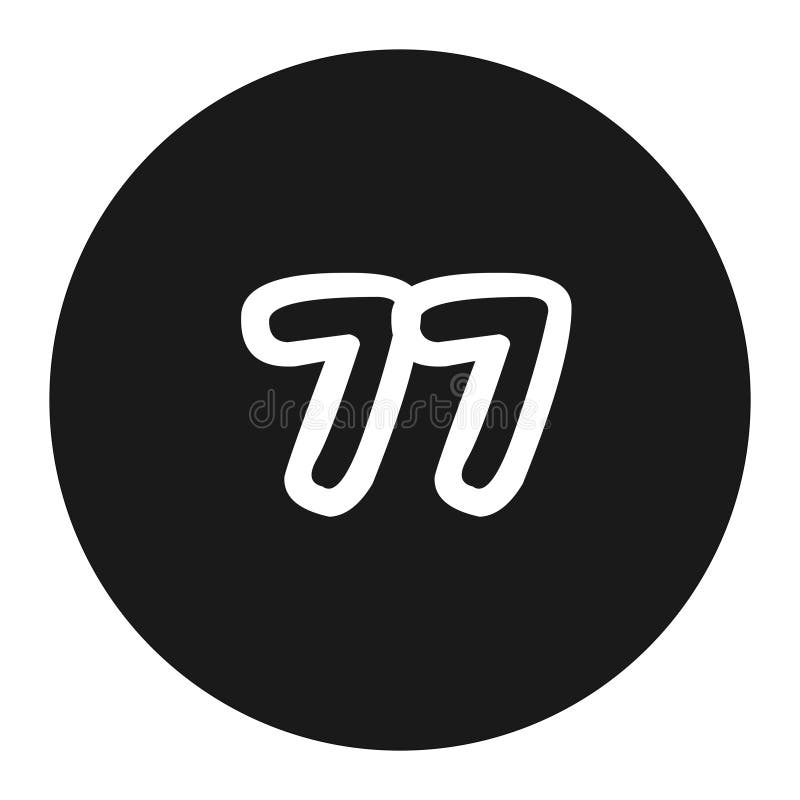 Number 77 White in Black Circle, Casual Logo Stock Illustration ...