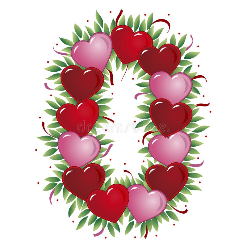 Number 1 - Valentine S Heart Stock Vector - Illustration of leaf ...