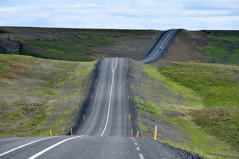 Number 1 road on Iceland stock photo. Image of horizon - 348971624