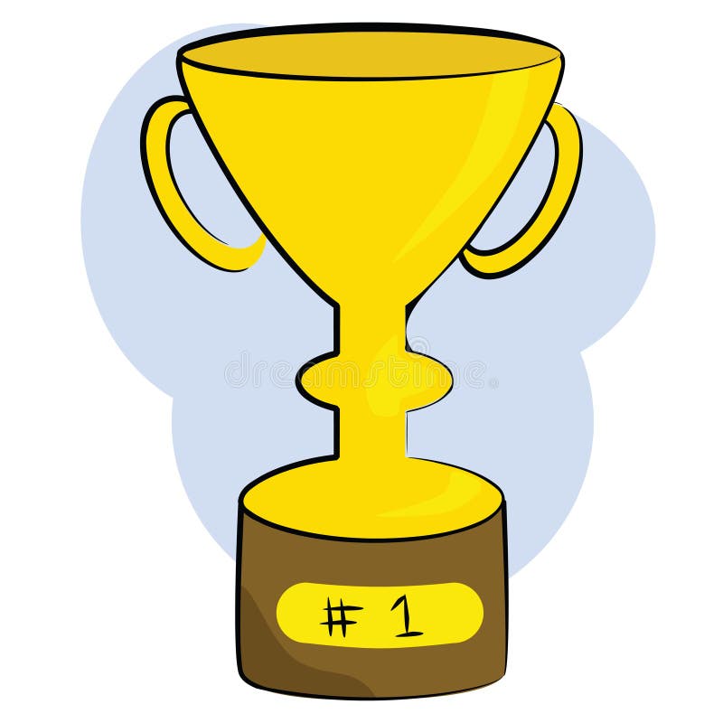 Number 1 Trophy stock vector. Illustration of isolated - 7151694