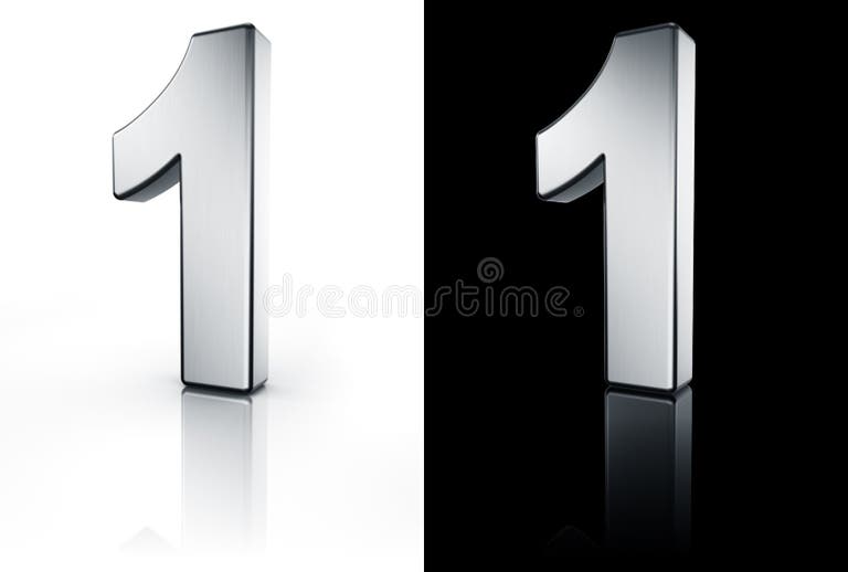 The Number 1 on White and Black Floor Stock Illustration - Illustration ...