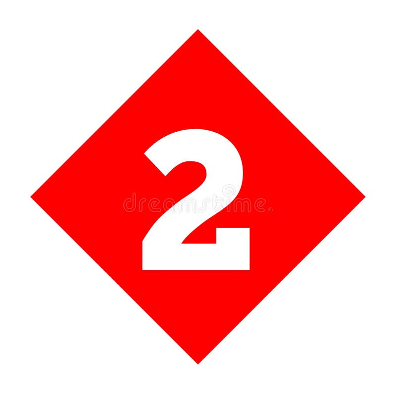 Number 2 Red and White Diamond Rectangular Box Stock Illustration ...