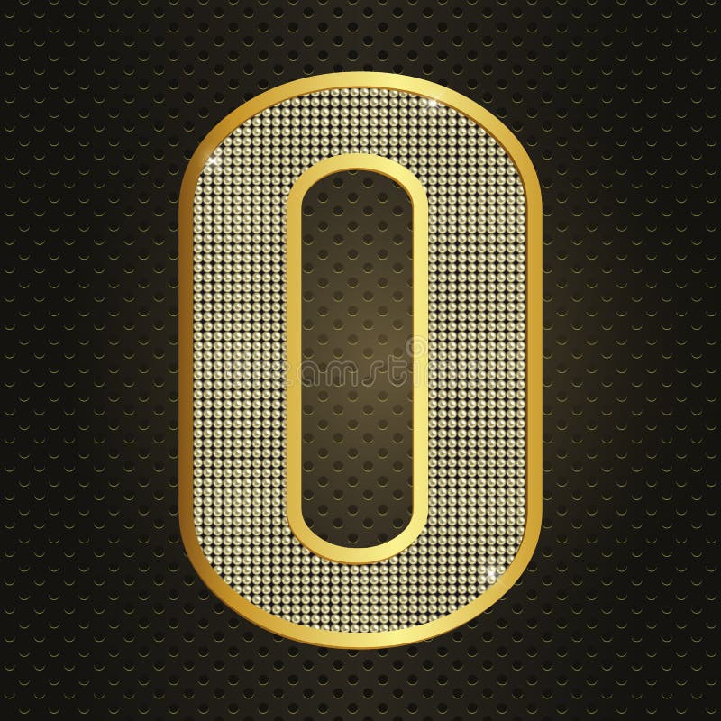 Ector Golden Number Nil. Realistic Shining Gold Number 0 Luxury Zero ...
