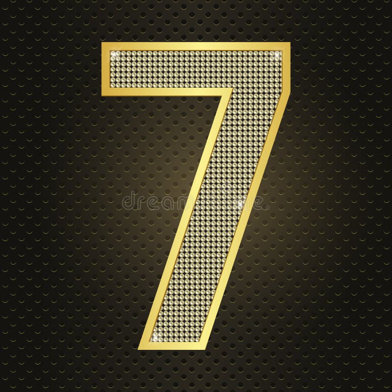 Vector Gold Number Seven. Seventh Year Birthday or Anniversary ...