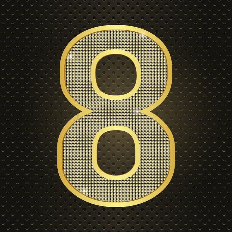 Vector Gold Number Eight. Shining Golden Number 8 for Poster, Banner ...