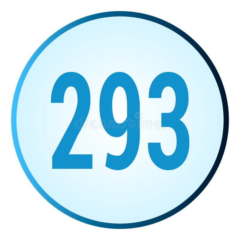 Number 293 Symbol or Logo with Round Frame in Blue Gradient Color Stock ...