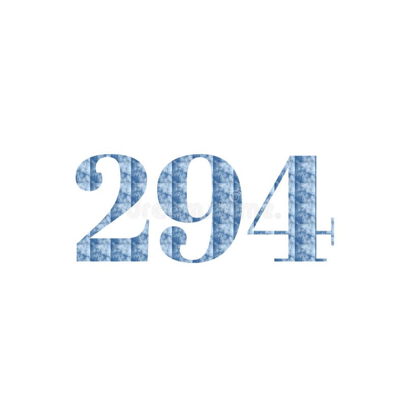 Number 294 Design with Cloud Texture on White Background Stock ...