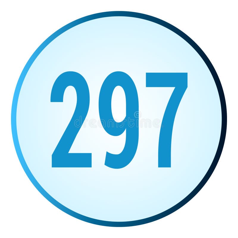 Number 297 Symbol or Logo with Round Frame in Blue Gradient Color Stock ... Number 297 Symbol or Logo with Round Frame in Blue Gradient Color Stock ...