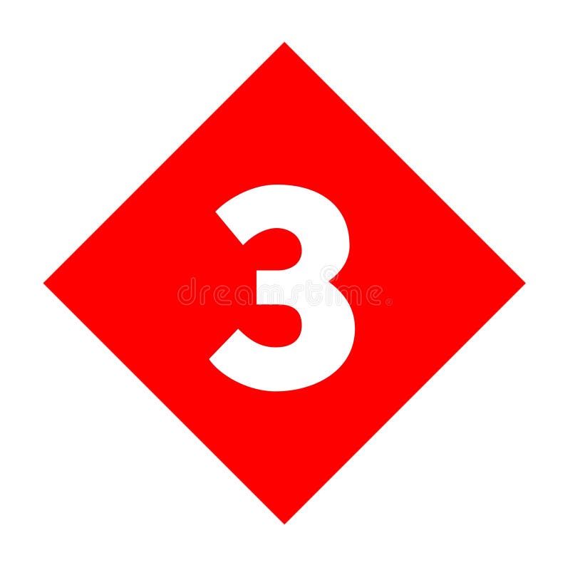 Number 3 Diamond Rectangular Box Stock Illustration - Illustration of ...