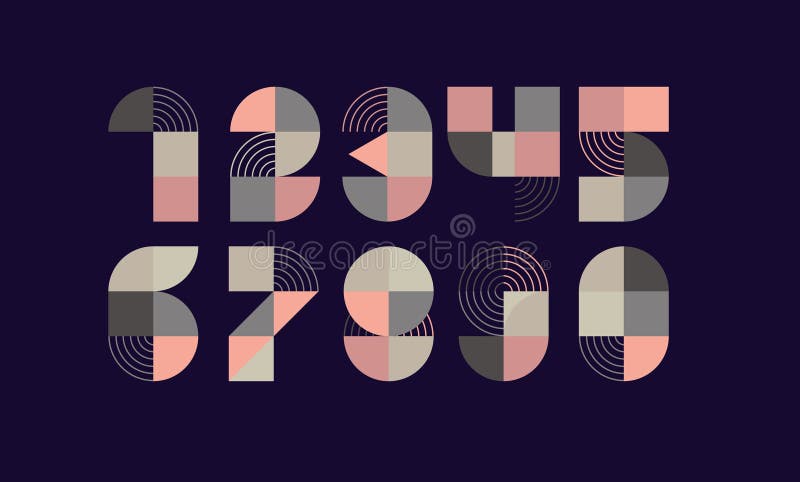A Set of Creative and Colorful Number Logo Designs Typography from 1 To ...