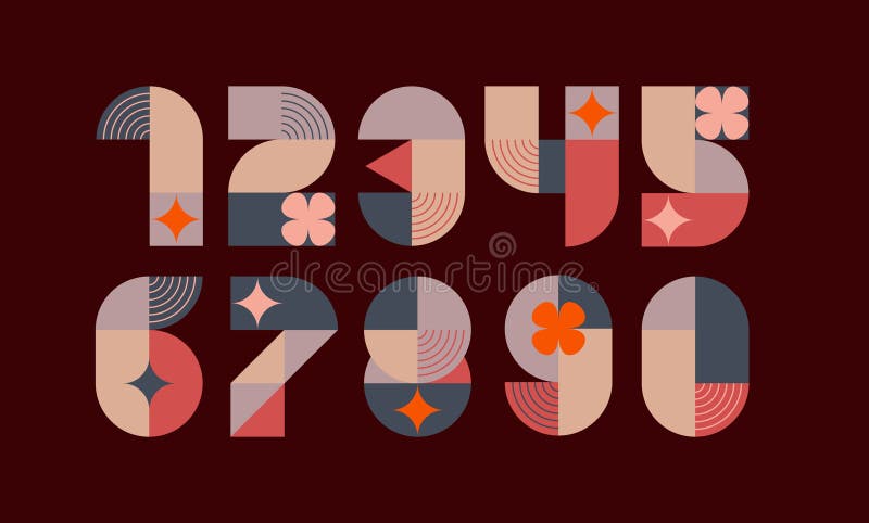 A Set of Creative and Colorful Number Logo Designs Typography from 1 To ...