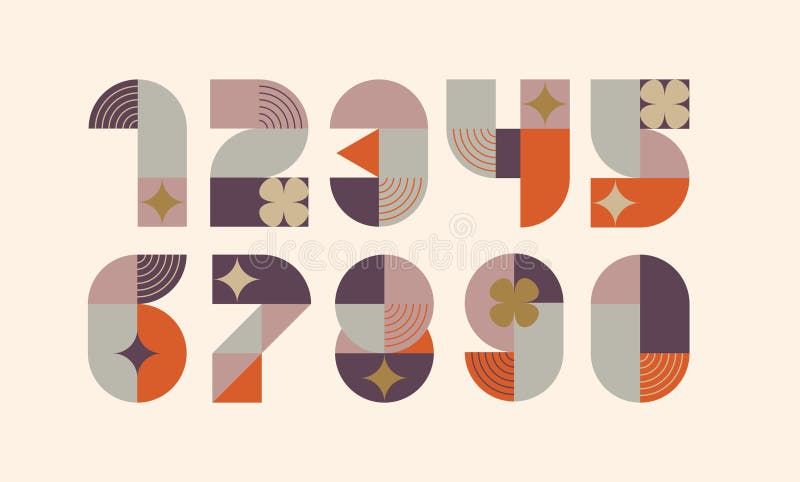 A Set of Creative and Colorful Number Logo Designs Typography from 1 To ...