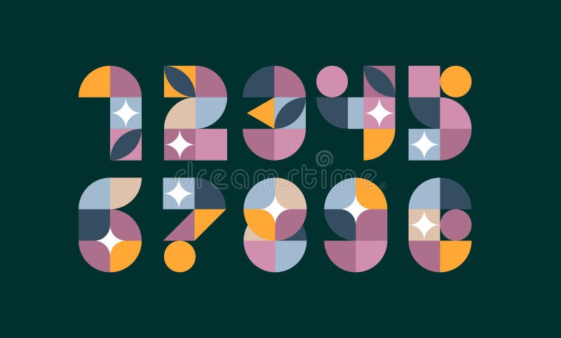 A Set of Creative and Colorful Number Logo Designs Typography from 1 To ...