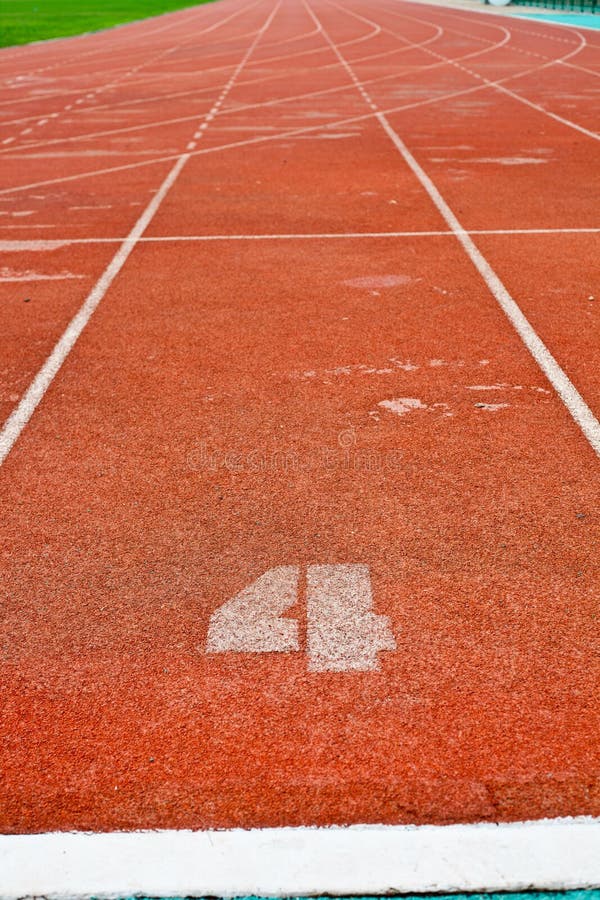 Number 4 red running lane stock image. Image of fast - 26265209