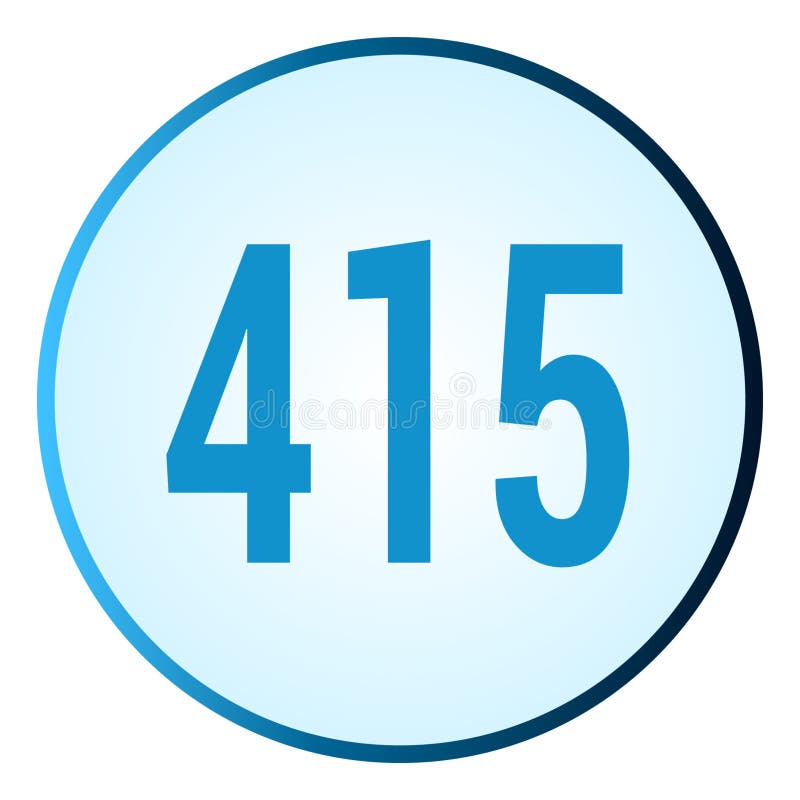 Number 415 Symbol or Logo with Round Frame in Blue Gradient Color Stock ...