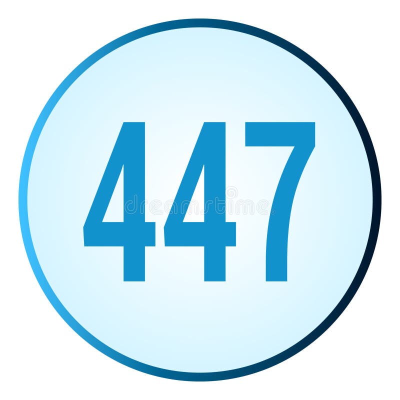 Number 447 Symbol or Logo with Round Frame in Blue Gradient Color Stock ...