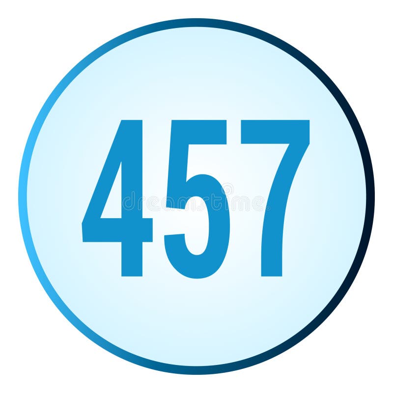 Number 457 Symbol or Logo with Round Frame in Blue Gradient Color Stock ...