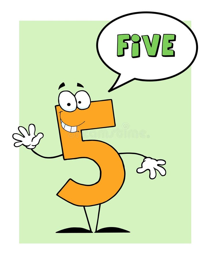 Number 5 Five Guy with Speech Bubble Stock Vector - Illustration of ...