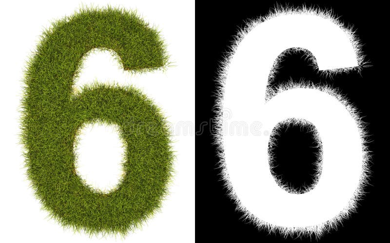 Number 6 Grass Alpha Channel Stock Illustrations – 3 Number 6 Grass ...