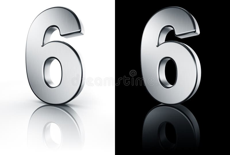 The Number 6 on White and Black Floor Stock Illustration - Illustration ...
