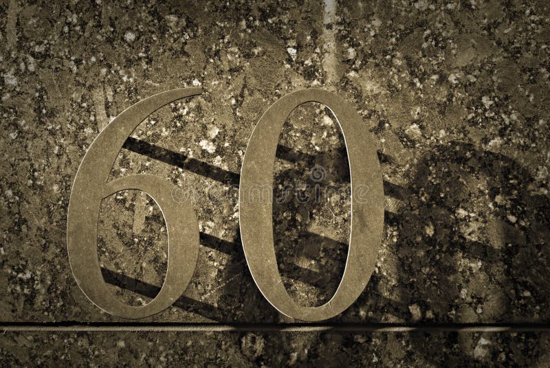 Number 60 in metal stock photo. Image of obsolete, textured - 17086044
