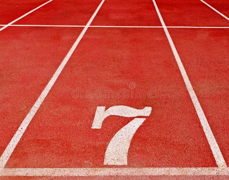 Numbered Athletic Tracks stock image. Image of converging - 2236235