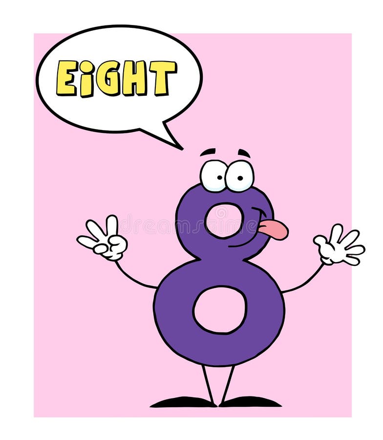 Number 8 Eight Guy with Speech Bubble Stock Vector - Illustration of ...