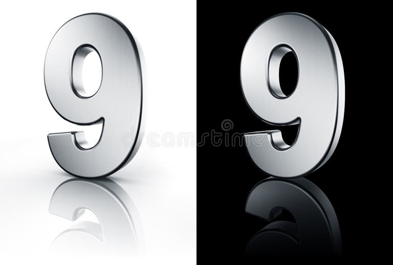 The Number 9 on White and Black Floor Stock Illustration - Illustration ...