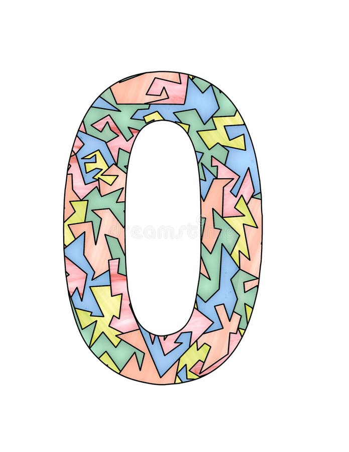 Number 0 for Ad Design or Text with Stained Glass Style Stock ...