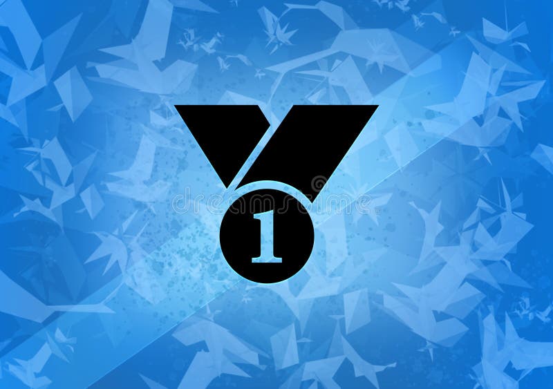 Number 1 Aesthetic Abstract Icon on Blue Background Stock Illustration ...