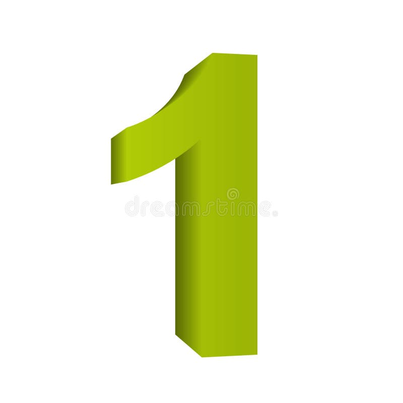 Number 1 with Akleric Plastic Material, 3d Illustration Stock ...