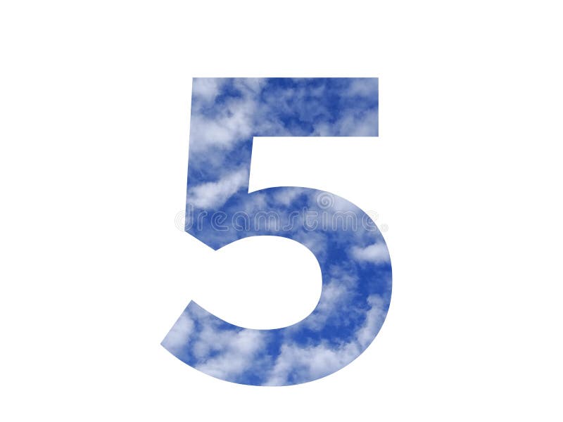 Number 0 of the Alphabet Made with a Blue Sky with Clouds and a Black ...