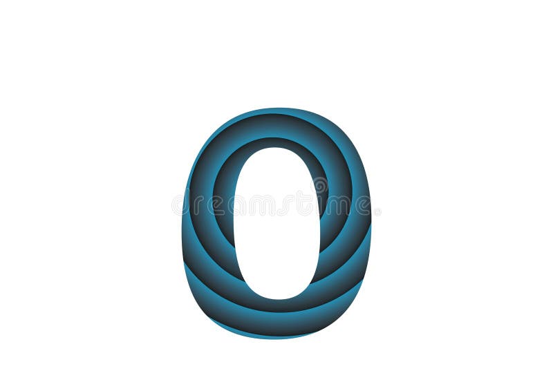 Number 0 of the Alphabet Made with Dark and Light Blue Circles Stock ...