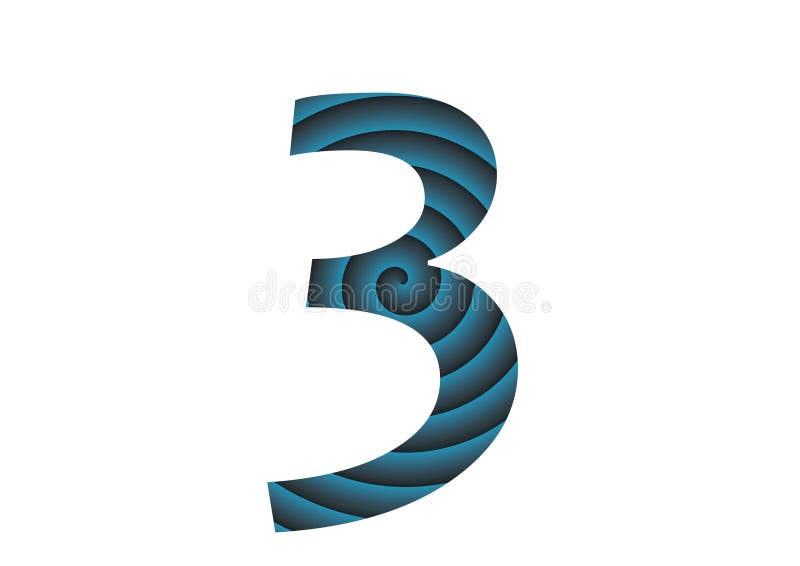 Number 3 of the Alphabet Made with Dark and Light Blue Circles Stock ...